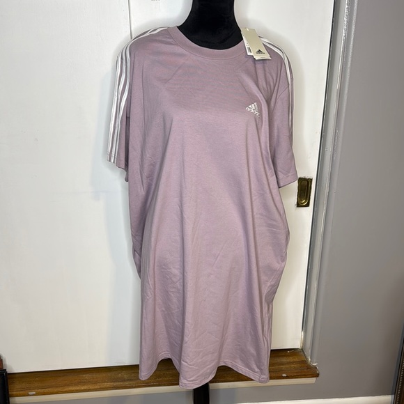 adidas | Dresses | Adidas Essentials 2x 3 Stripe Single Jersey ...